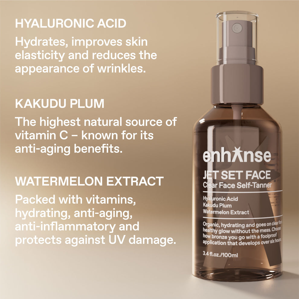 ENHANSE - JET SET FACE - Hyaluronic Acid Non-Streaking Self Tanning Spray